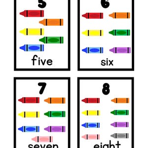 Printable Numbers 1-10 Crayon Flashcards for Toddlers and Preschoolers ...