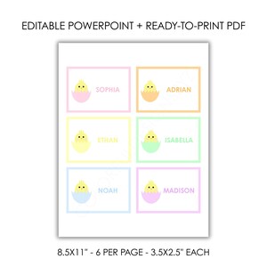 Editable Easter Chick Name Tags - Printable Classroom Labels - Pastel ...