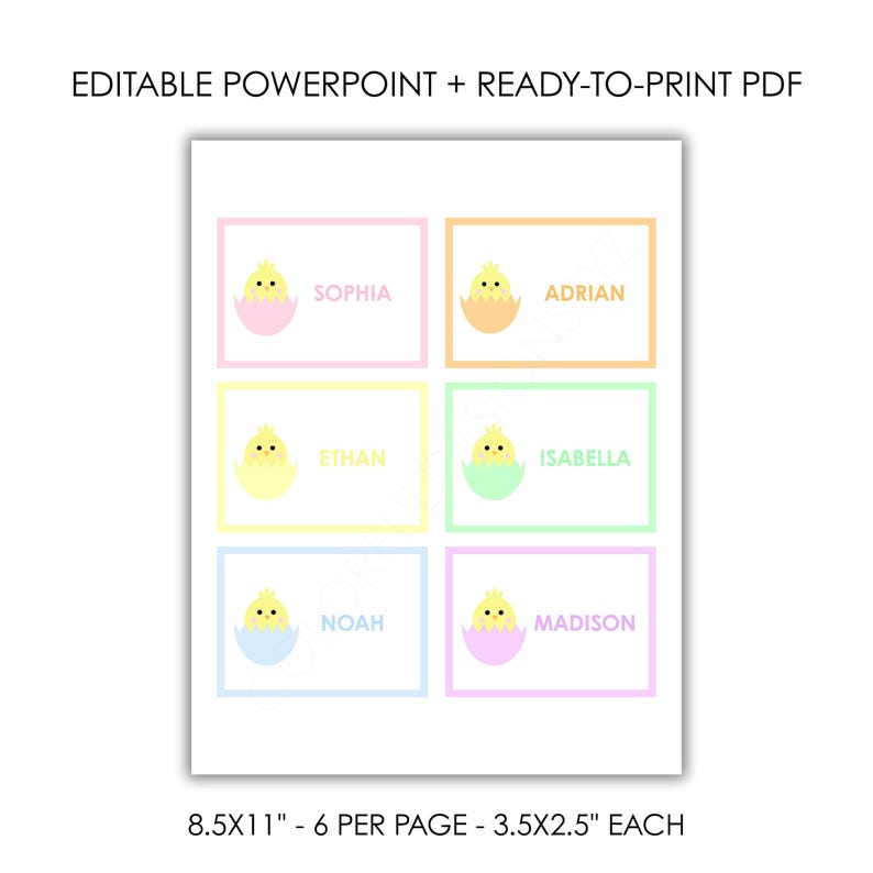 Editable Easter Chick Name Tags - Printable Classroom Labels - Pastel ...