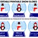 Snowman & Penguin Snow Globe Tags – Editable – Printable for Winter ...