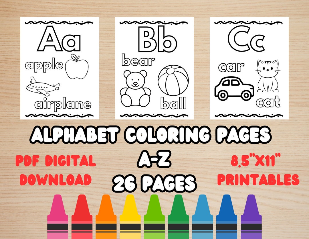 Printable Alphabet Coloring Pages for Toddlers and Kids ABC A to Z ...