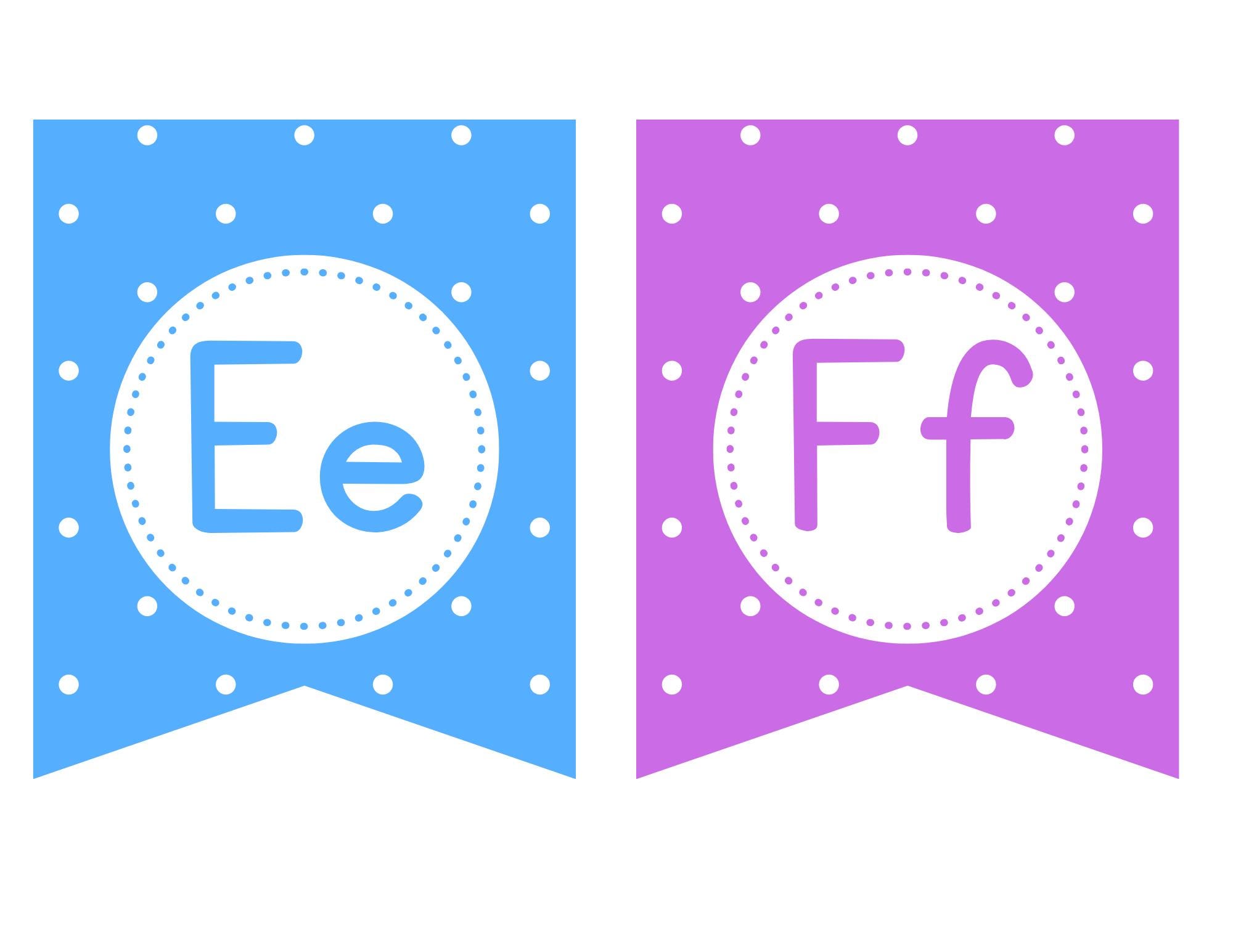 Printable Rainbow Alphabet Banner Polka Dot Classroom Decor DIY ABC ...