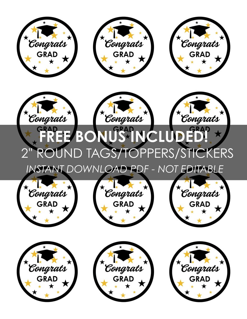 Editable Graduation Labels Template – 8 per Page, 3.5x2 – Instant ...