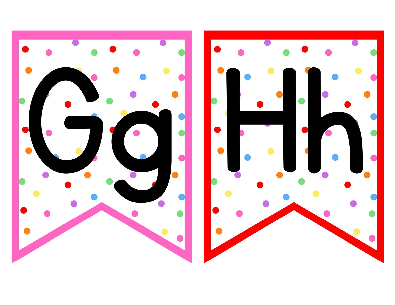 Printable Alphabet Classroom Banner - Colorful Polka Dot Theme ...