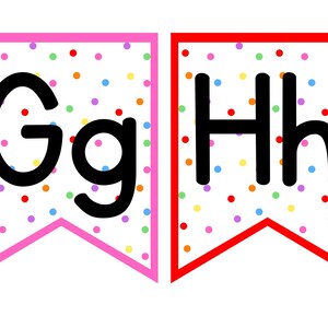 Printable Alphabet Classroom Banner - Colorful Polka Dot Theme ...