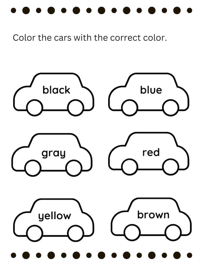 Printable Color Words Coloring Pages Read and Identify Colors Activity ...