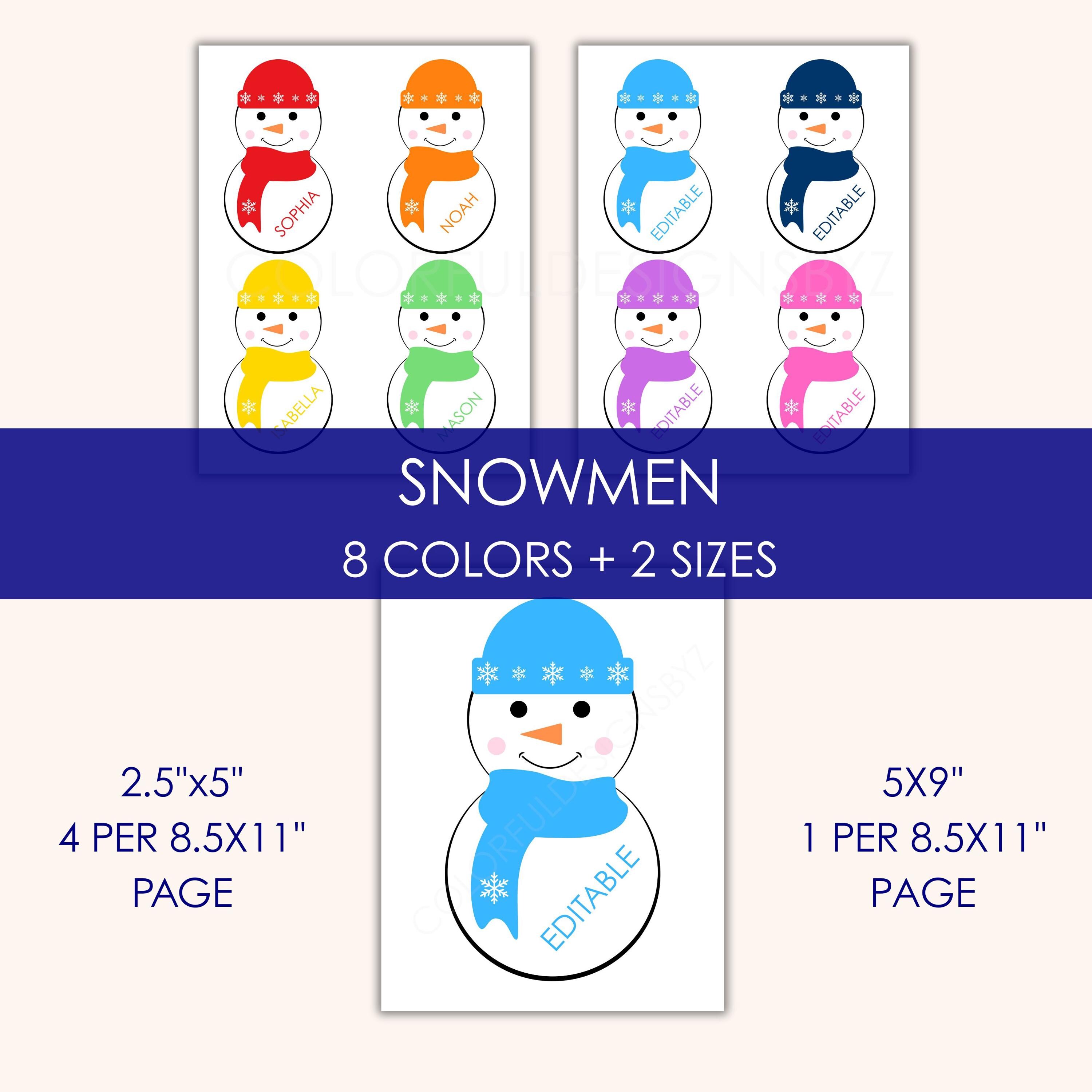 Winter Label Bundle Editable Powerpoint | Snowmen Snowflakes Snow Globe ...