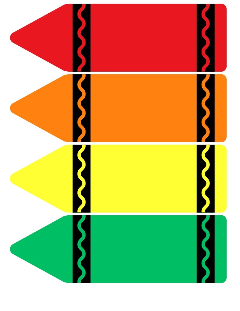 Printable Crayon Labels in 11 Colors Classroom Decor, Name Tags ...