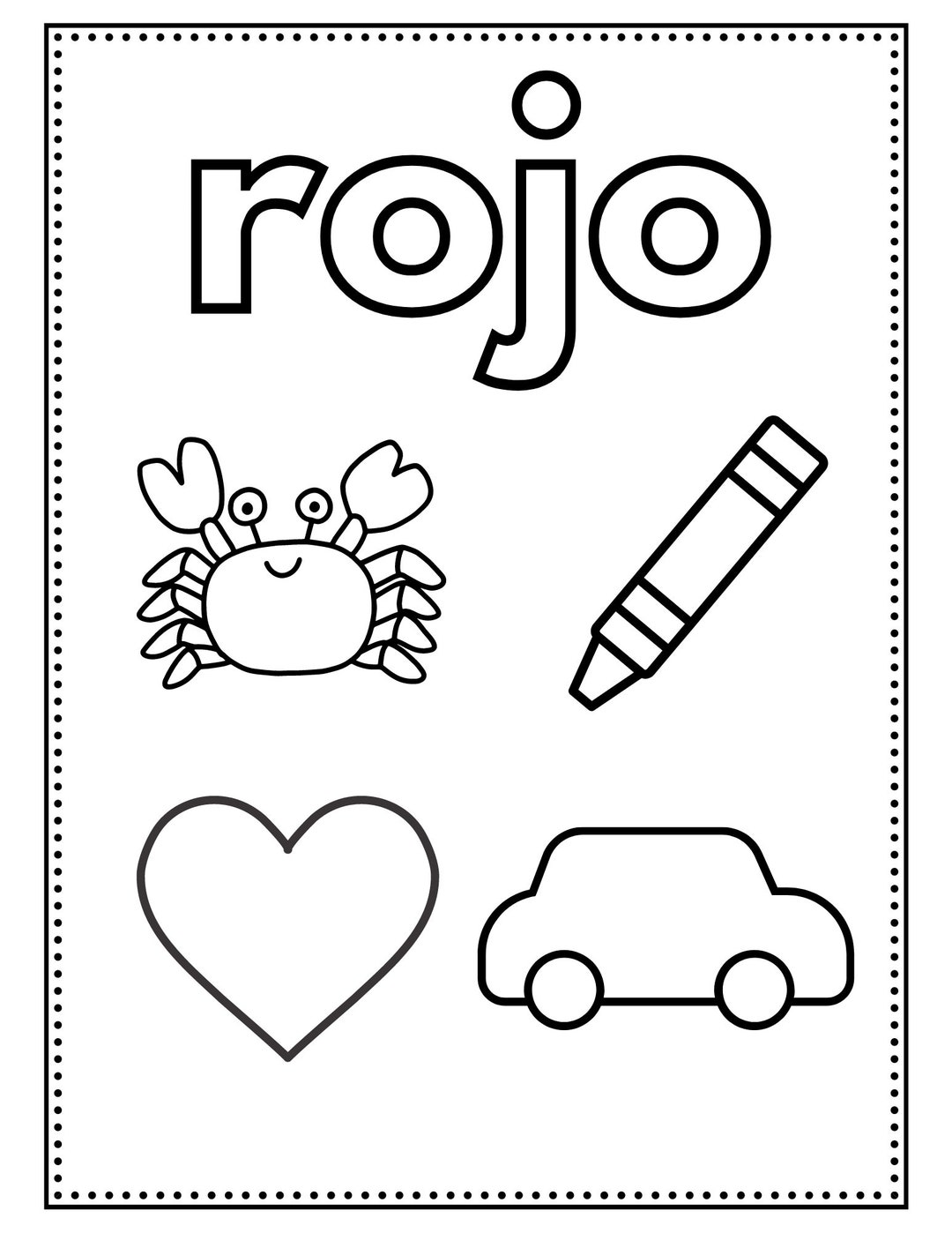 Printable SPANISH Colors Coloring Pages Color Words in SPANISH Fun ...