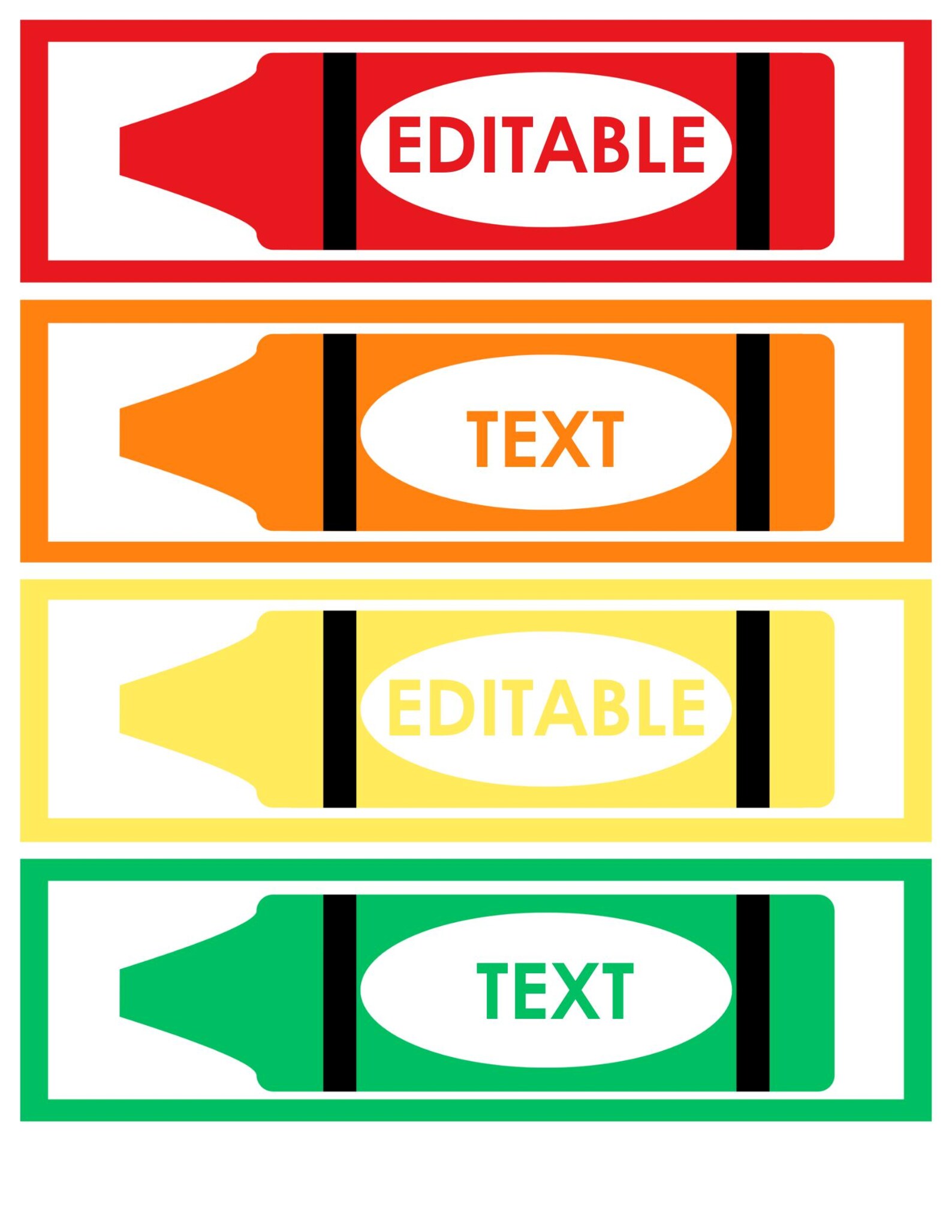 Editable Crayon Name Tags Printable Classroom & Homeschool Labels 8 ...