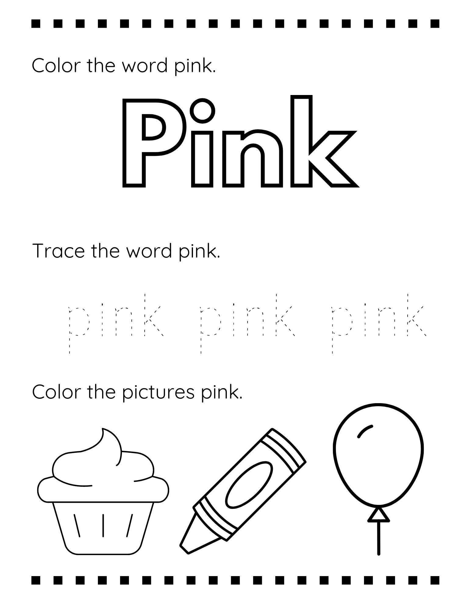 PRINTABLE Color Words Trace and Color Pages for Kids Printable Learning ...
