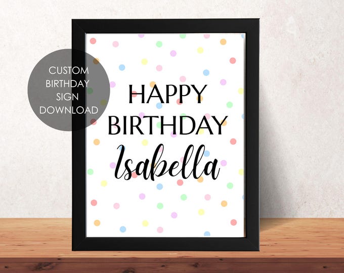 Printable, Digital Download, Personalized Gifts, Birthday Sign ...