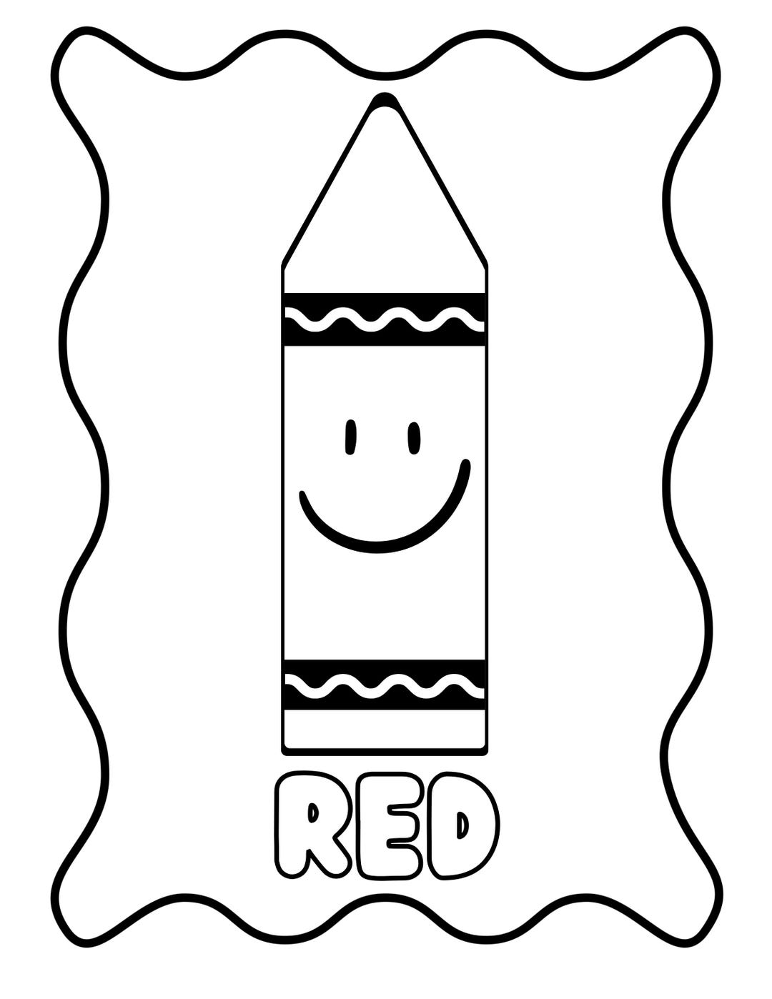 Crayon Coloring Pages for Kids - 10 Colors Printable PDF, 8.5"x11 ...