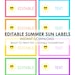 Editable Summer Labels – 3.5x2 Tags, Editable Text Powerpoint + Ready ...