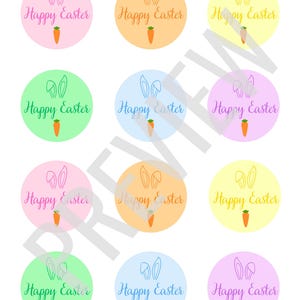 Editable Easter Tags | 2” Circle Stickers or Toppers | PDF + Canva ...