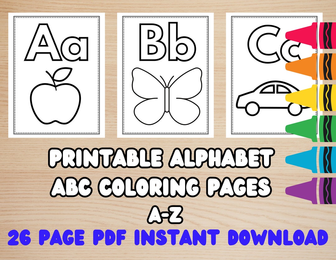 PRINTABLE Alphabet A-Z Coloring Pages for Toddlers and Kids Fun ABC ...
