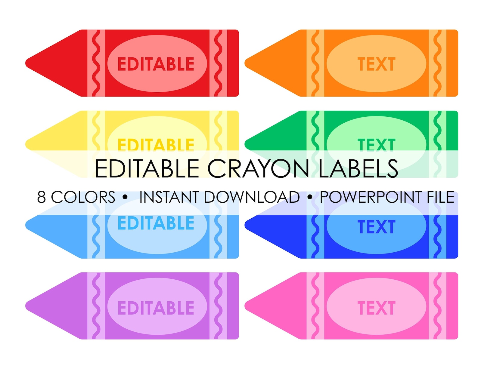Editable Crayon Labels | Classroom Name Tags, Kids Organization, Back ...