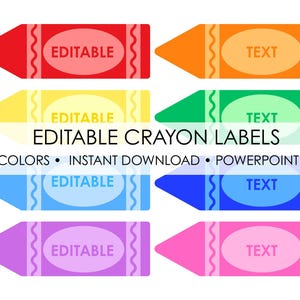 Editable Crayon Labels | Classroom Name Tags, Kids Organization, Back ...