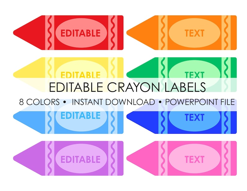 Editable Crayon Labels | Classroom Name Tags, Kids Organization, Back ...