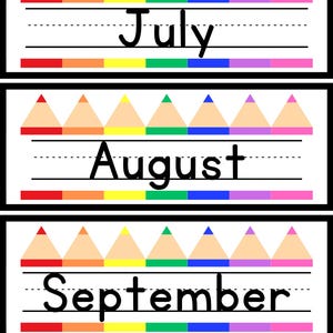 Printable Days of the Week & Months of the Year Cards |colorful Colored ...