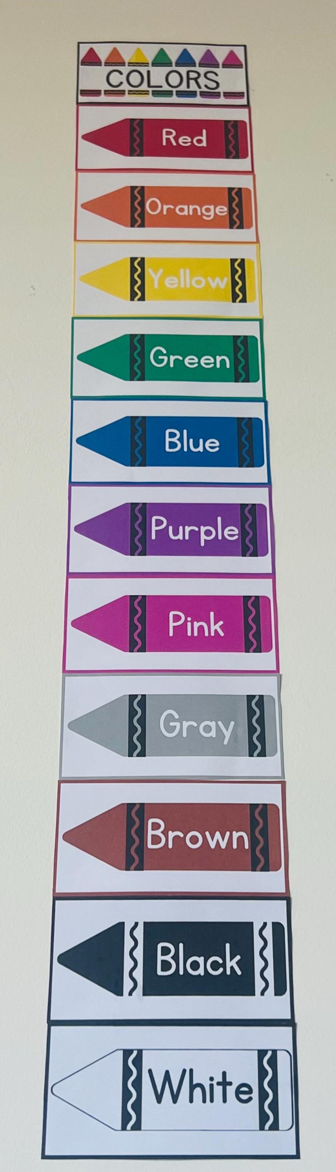 Color Cards | Crayon Themed Printable for Classroom or Homeschool ...