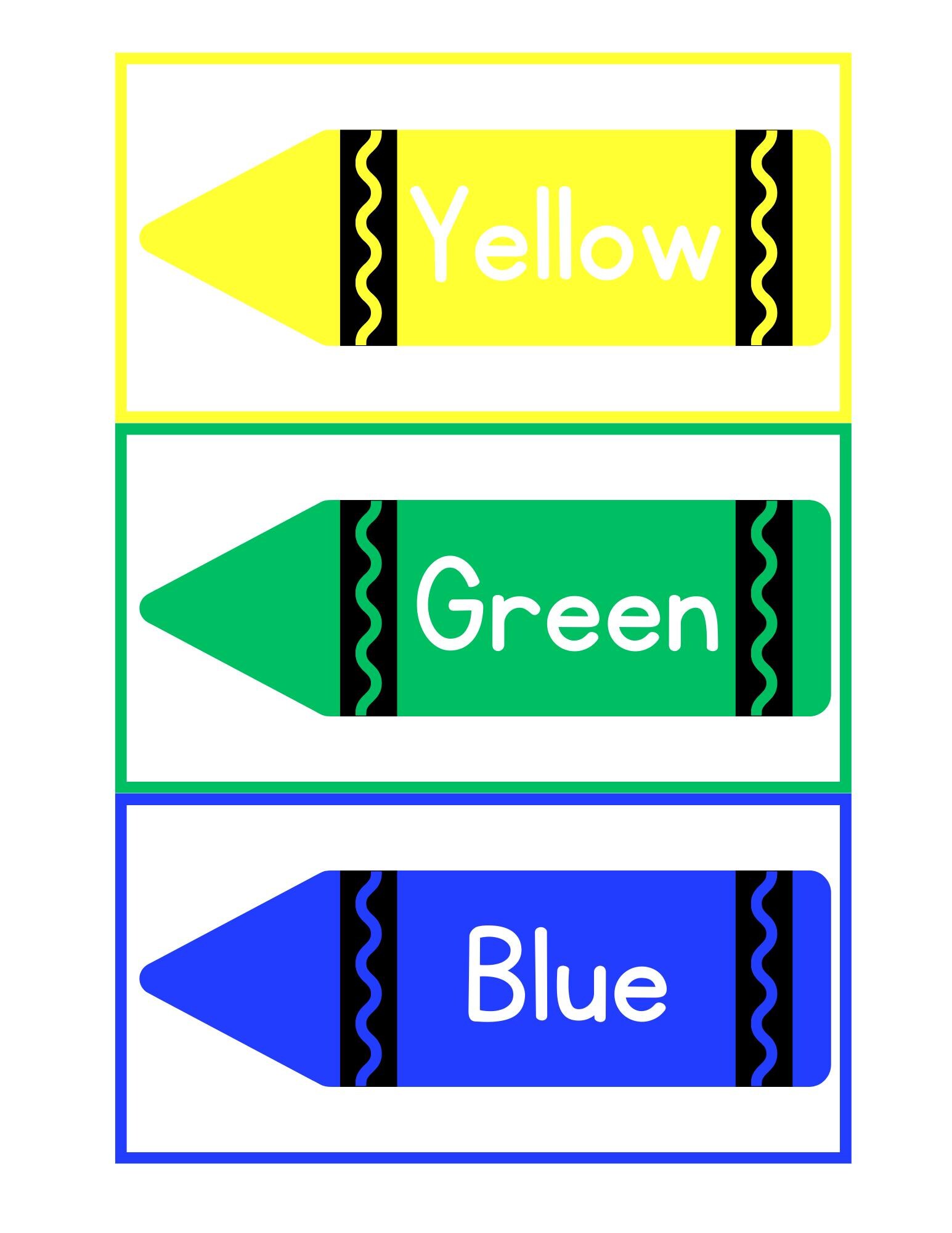 Crayon-themed Color Cards Printable PDF for Classroom or Homeschool ...