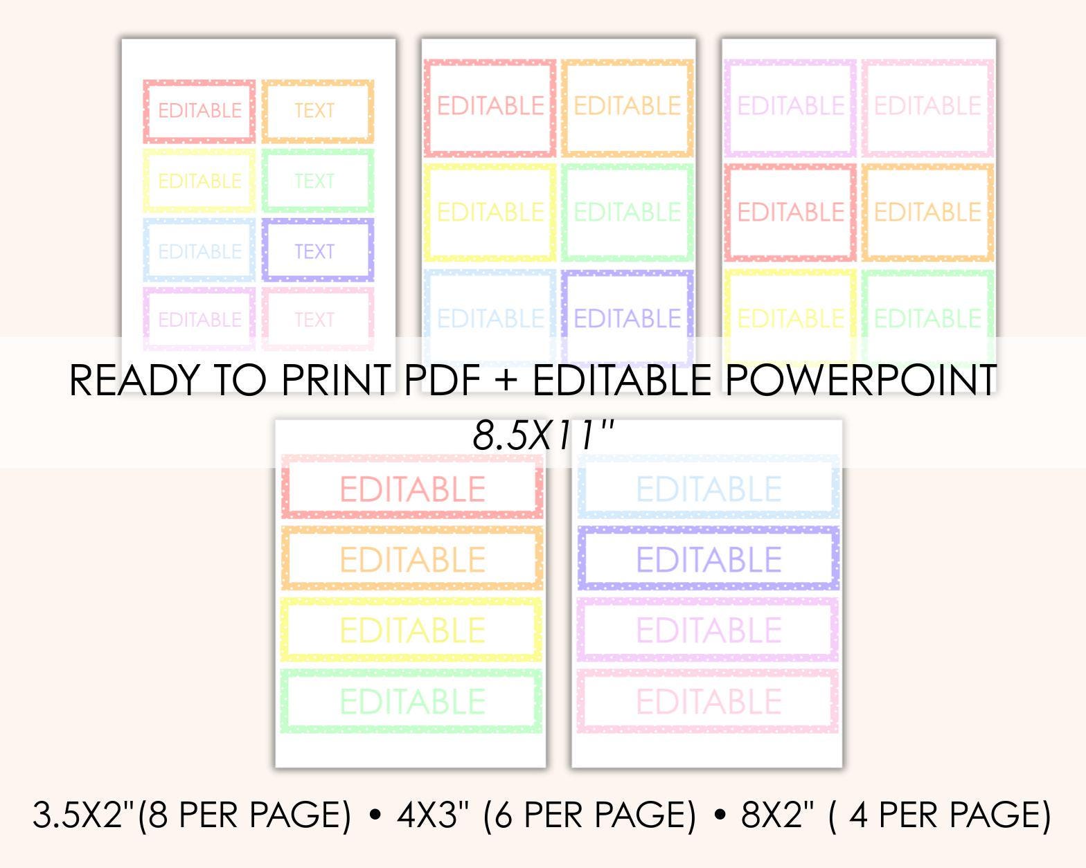 Editable Pastel Polka Dot Classroom Labels – 3 Sizes – Name Tags, Desk ...