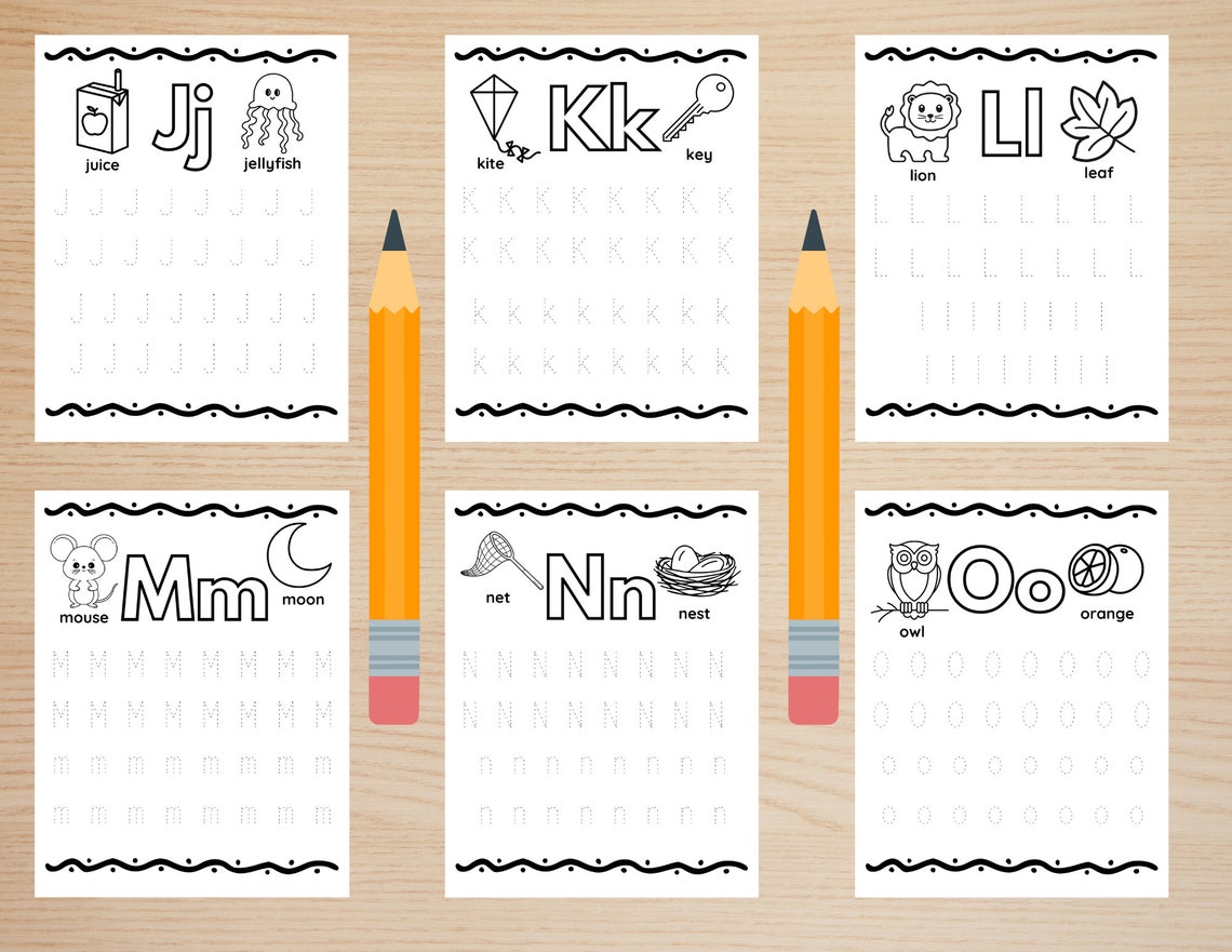 Printable Alphabet Tracing Pages A to Z Lowercase and Uppercase Letters ...