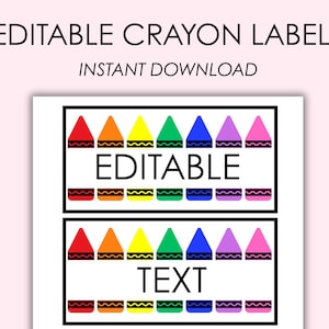 Editable Crayon Name Tags - Printable Classroom Desk Plates, Cubby Tags ...