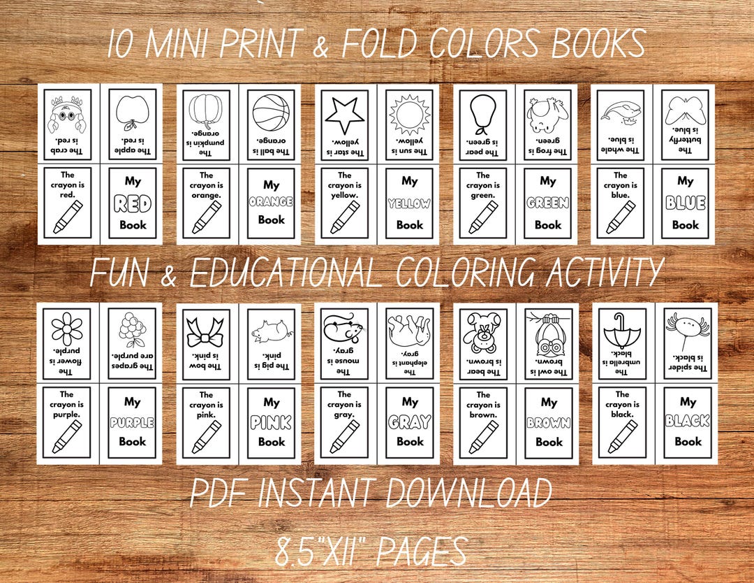 Colors Books Printable | 10 Mini Print and Fold Books | Early Learning ...