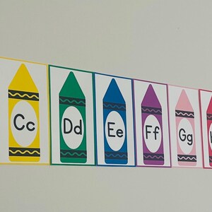Crayon-themed Printable ABC Flashcards Colorful Alphabet Cards for ...