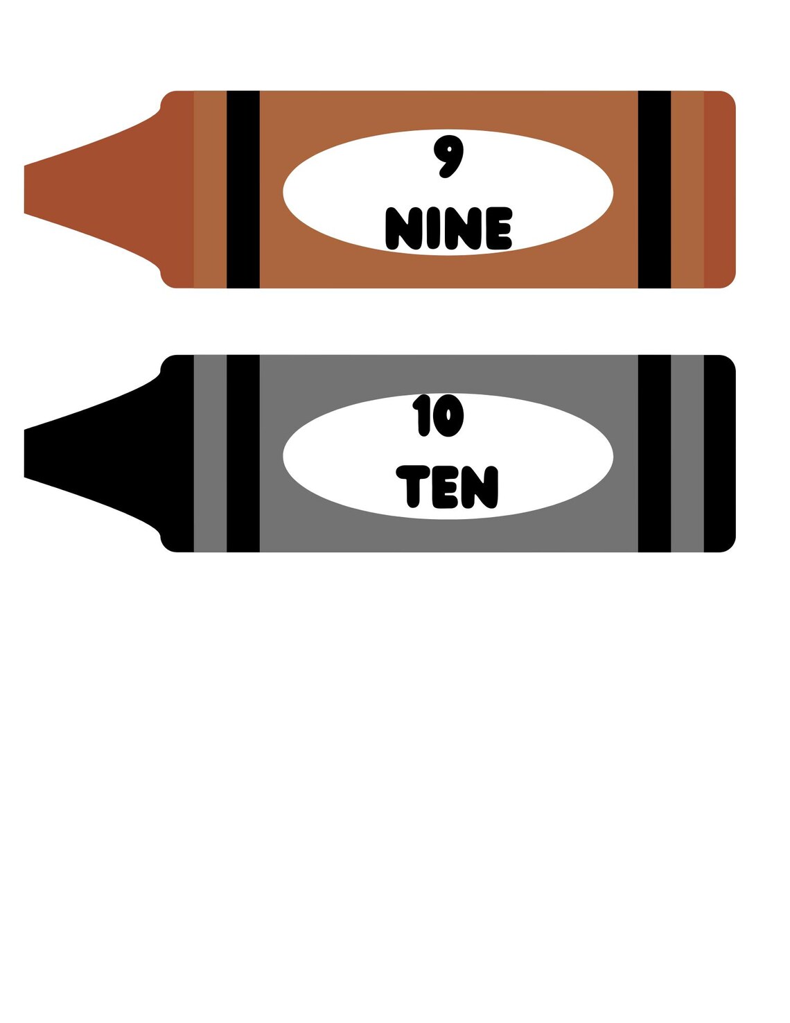 Printable Crayon Numbers 1-10 | Numbers and Number Words Classroom ...