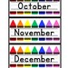 Days & Months Crayon-themed Cards, Handwriting Practice Display Cards ...