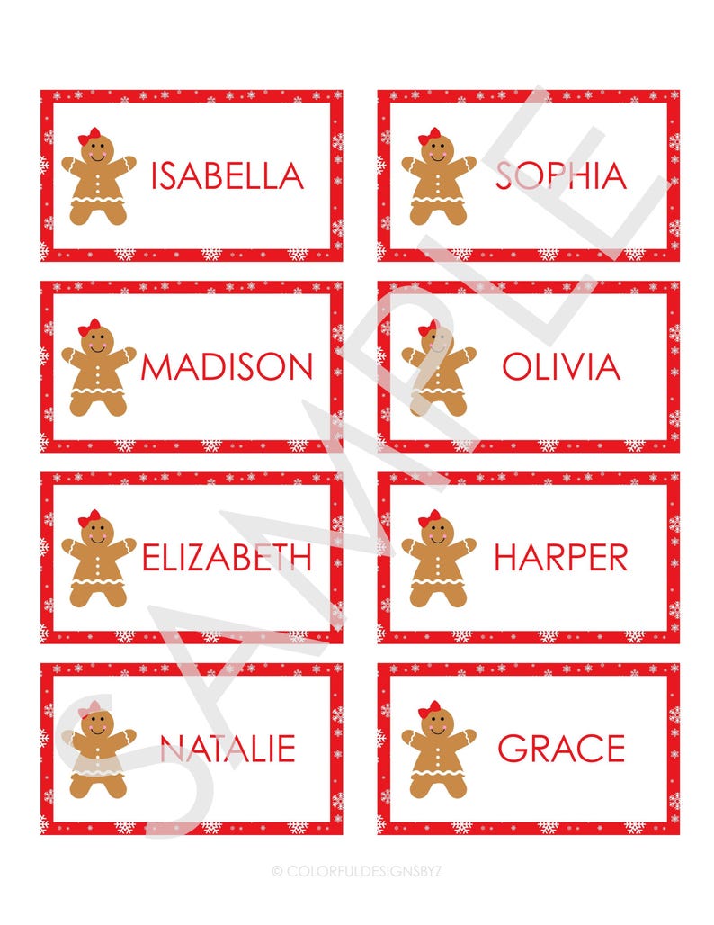 Editable Christmas Labels Printable | Gingerbread Boy & Girl Tags | Red ...