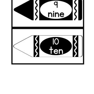 Printable Crayon-themed Numbers & Number Words Cards 1-10 Early ...
