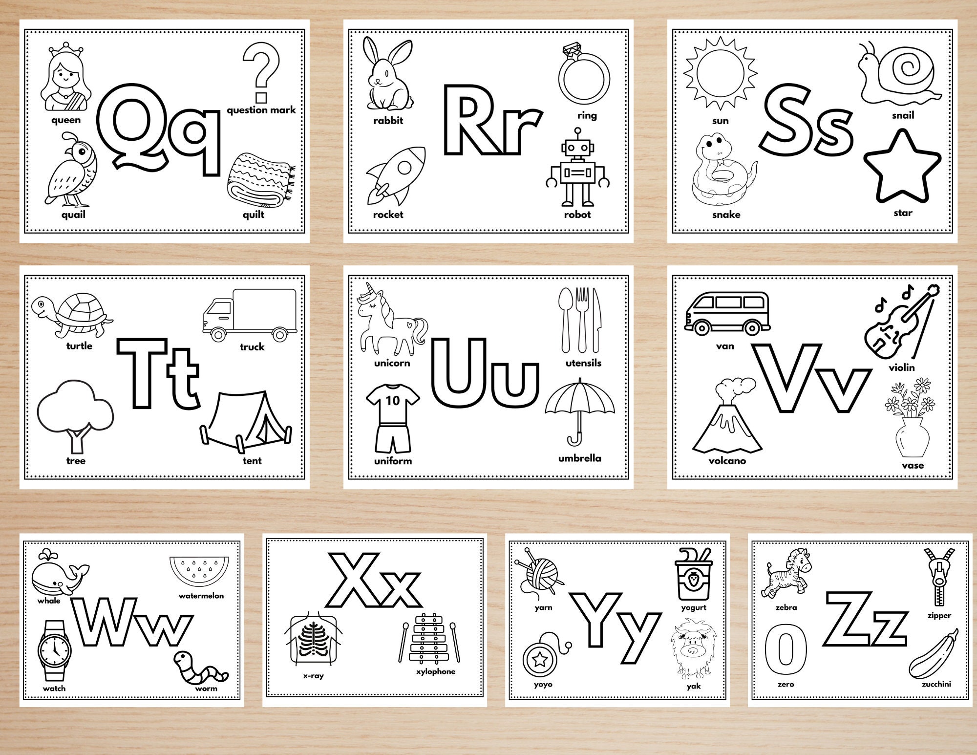 Alphabet A-Z Printable Coloring Pages for Toddlers and Kids Fun and ...