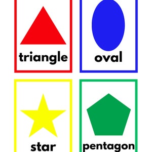 Shapes Flashcards Printable for Toddlers, Preschoolers Early Learning ...