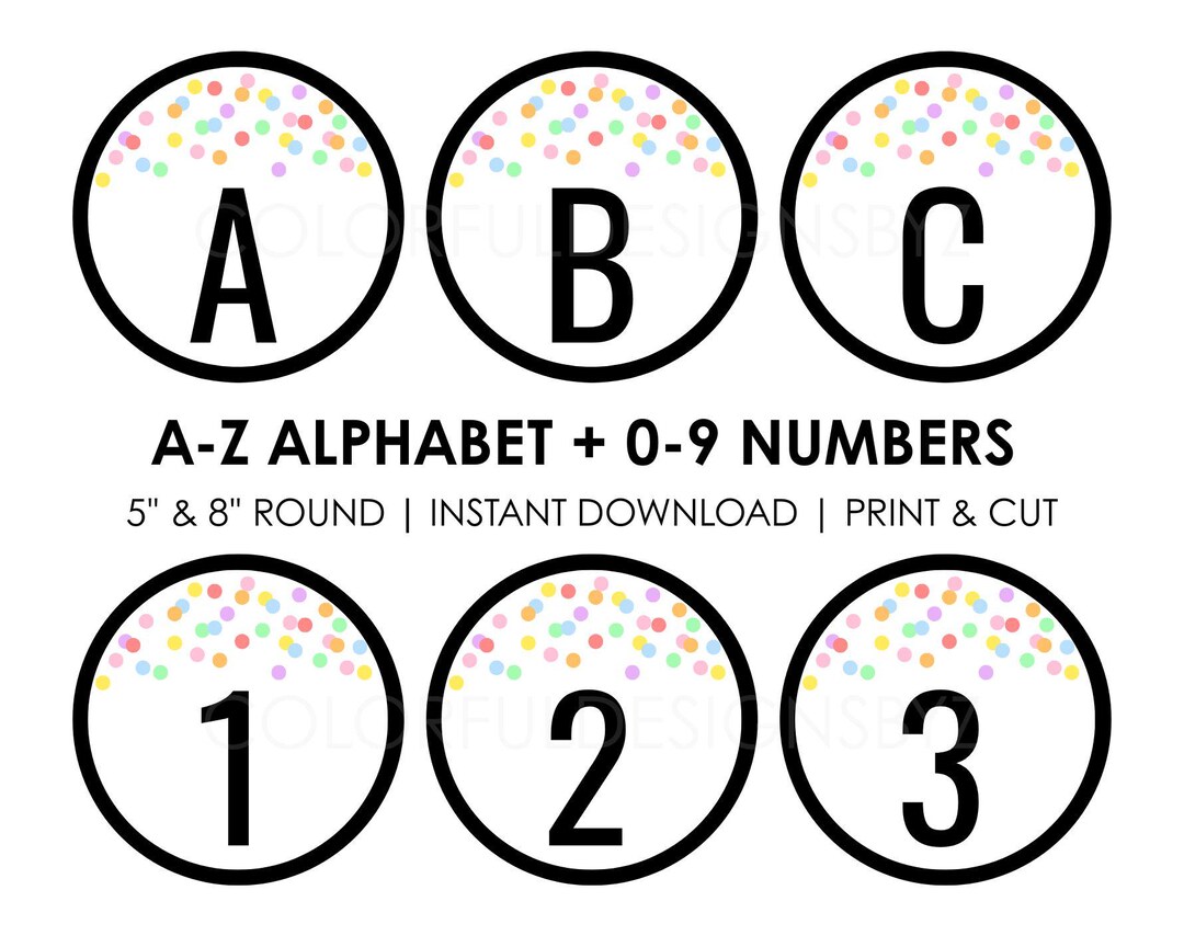 Round Bulletin Board Letters | A–Z Alphabet + Numbers 0–9 With ...