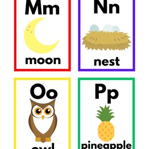 Buy Printable Alphabet A to Z Flashcards Early Learning Alphabet ...