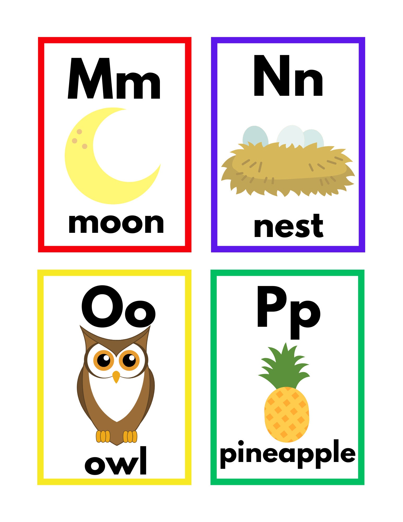 Printable Alphabet A to Z Flashcards | Early Learning | Colorful ABC ...