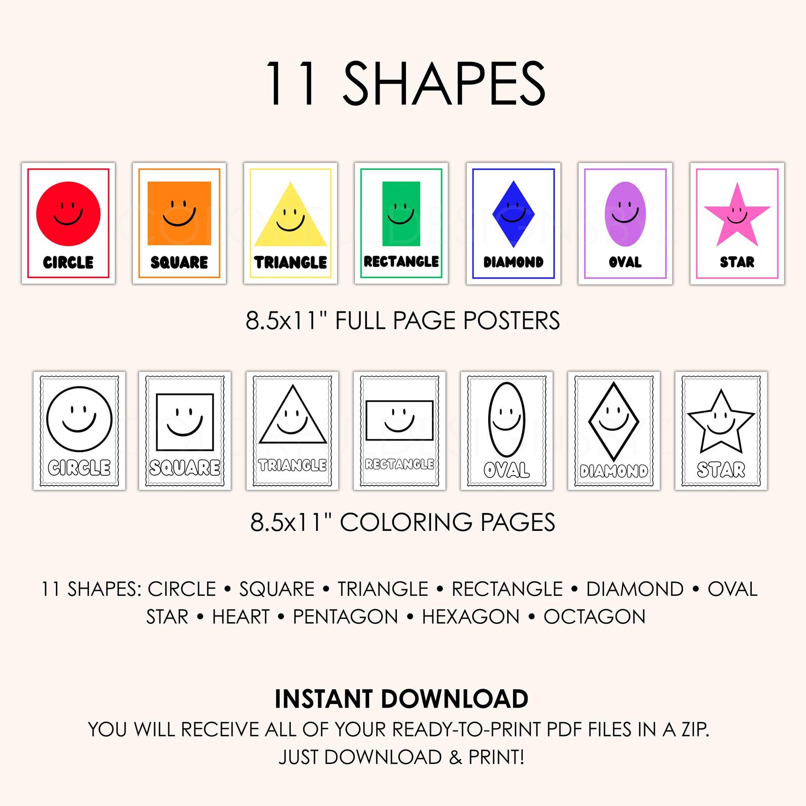 Rainbow Classroom Bundle | Printable Alphabet Posters, Numbers, Shapes ...