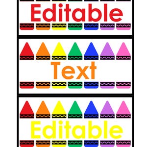 Editable Crayon Name Tags - Printable Classroom Desk Plates, Cubby Tags ...