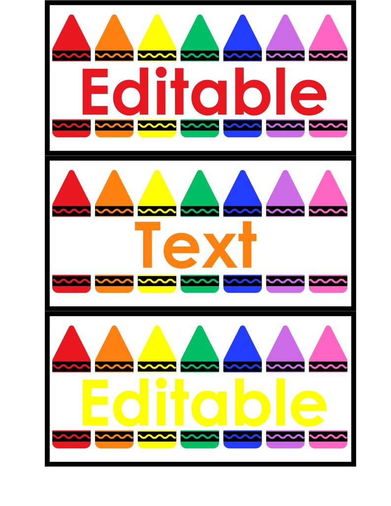 Editable Crayon Name Tags - Printable Classroom Desk Plates, Cubby Tags ...
