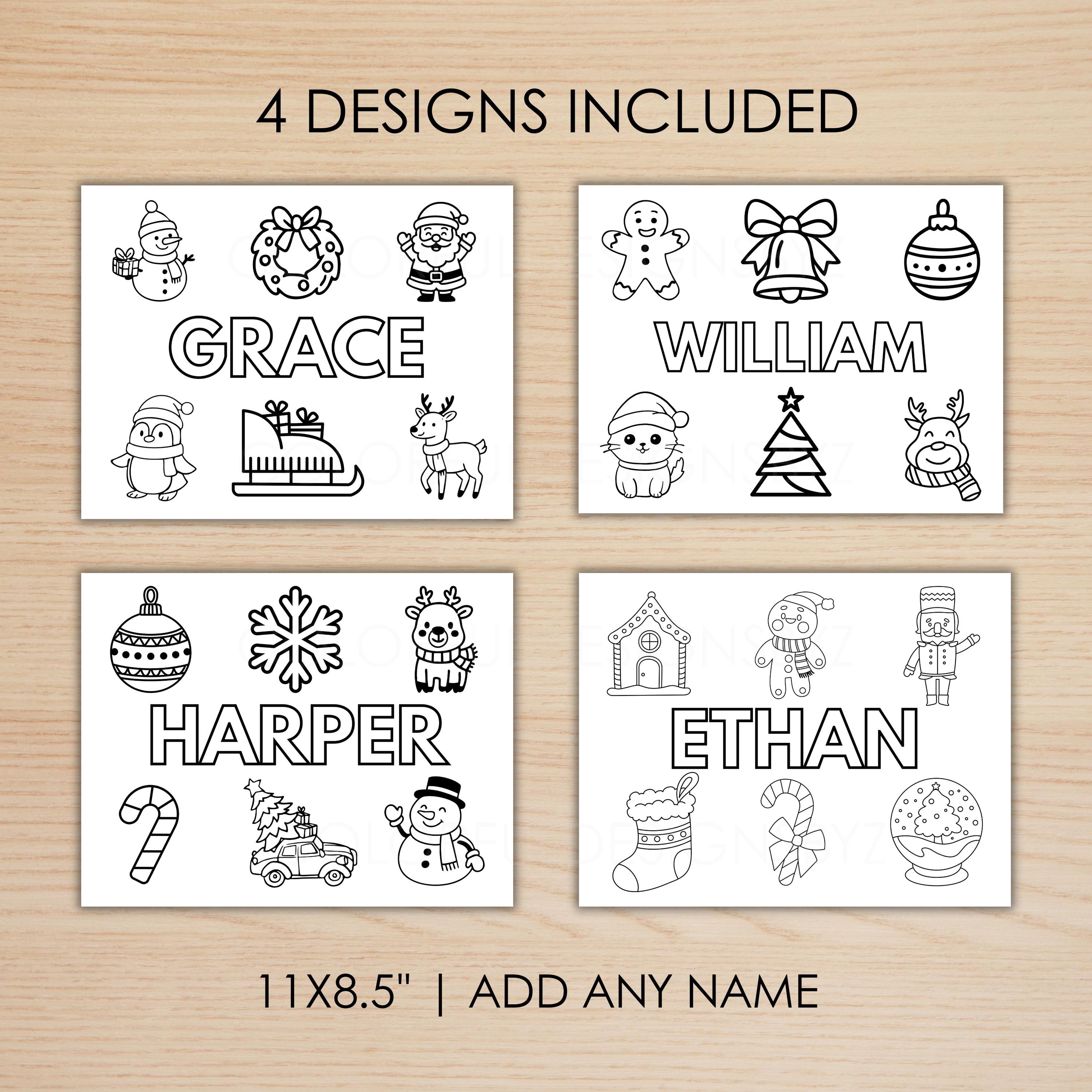 Editable Christmas Coloring Page • Personalized Name Activity • 8.5x11 ...