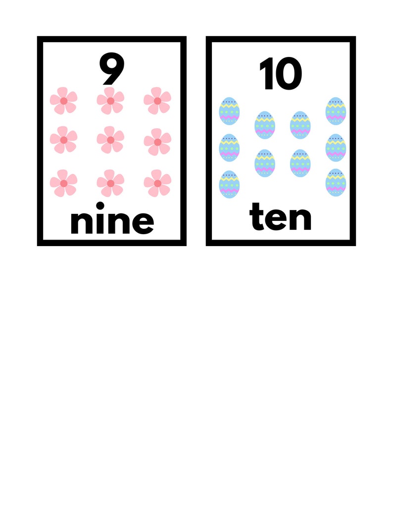 PRINTABLE Spring Themed Numbers 1-10 Flashcards for Toddlers and Kids 3 ...