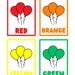 Printable Balloon Colors Flashcards for Toddlers and Preschoolers Early ...