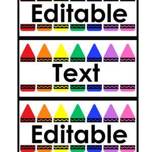 Editable Crayon Name Tags - Printable Classroom Desk Plates, Cubby Tags ...
