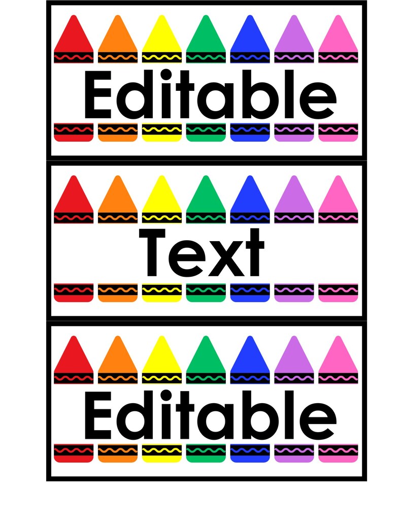 Editable Crayon Name Tags - Printable Classroom Desk Plates, Cubby Tags ...