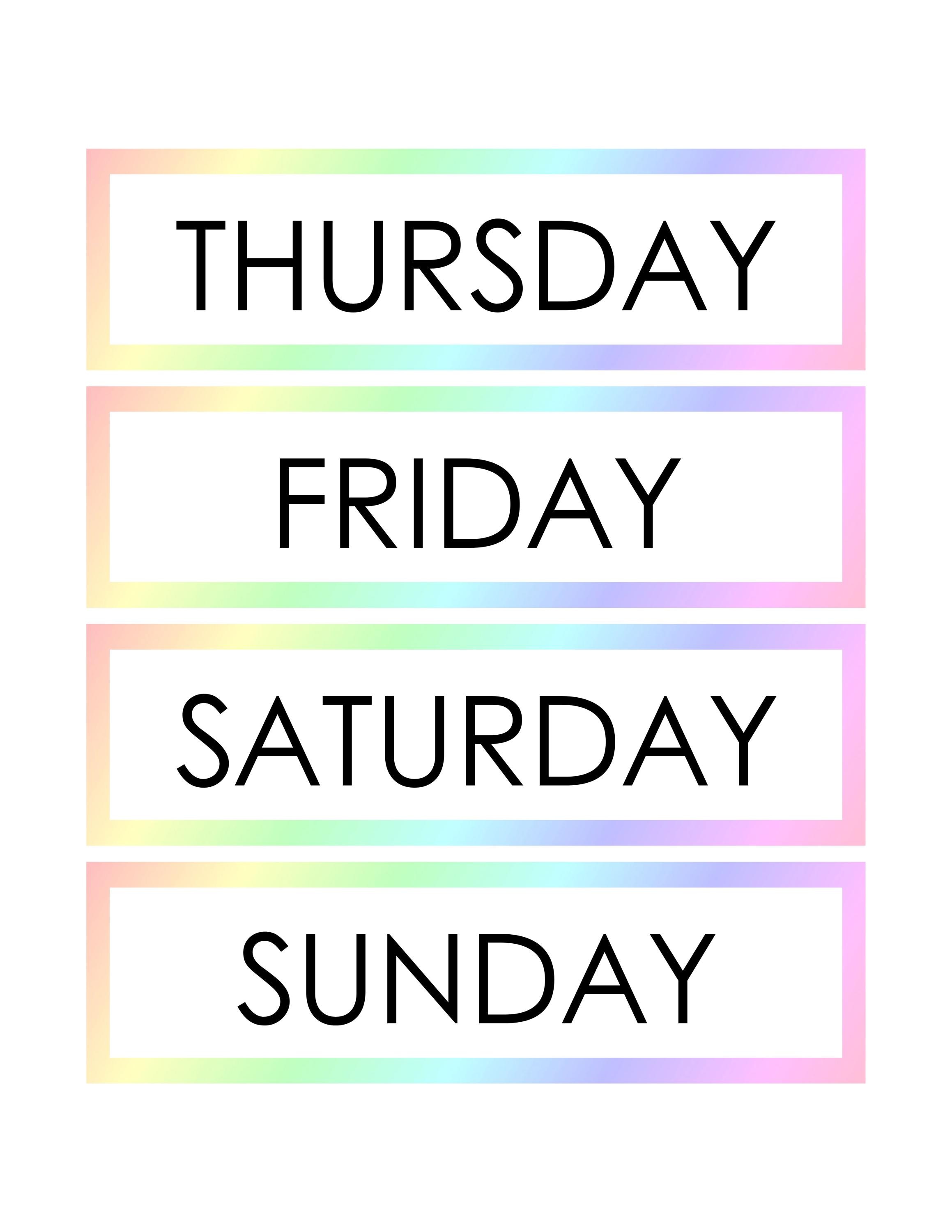 Days of the Week Classroom Labels - Printable & Editable Canva Template ...