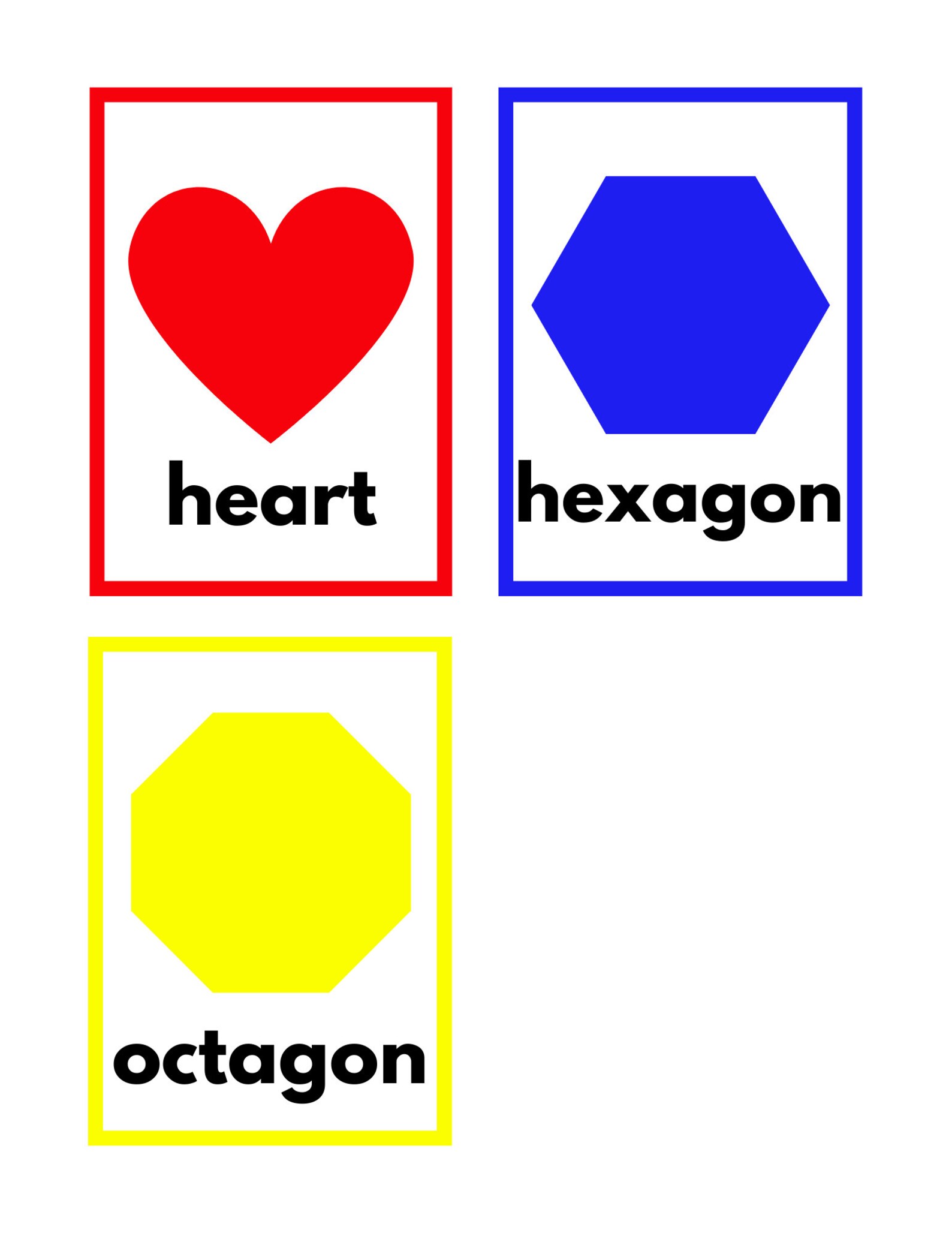 Shapes Flashcards Printable for Toddlers, Preschoolers Early Learning ...